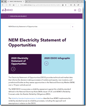 AEMO releases its 2020 Electricity Statement of Opportunities (ESOO ...